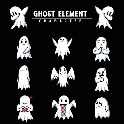 Ghost Element Expression Set Vector Illustration 27374708 Vector Art At Vecteezy