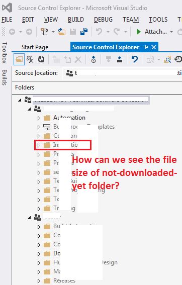 How To Know How Big An Unmapped Folder Is On Visual Studio Tfs Source Control Stack Overflow