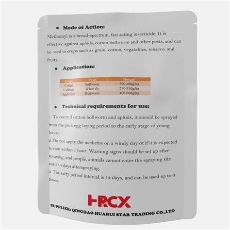 Methomyl Insecticide 98％ Tc 90％wp40％sp24％sl20％ec Manufacturer