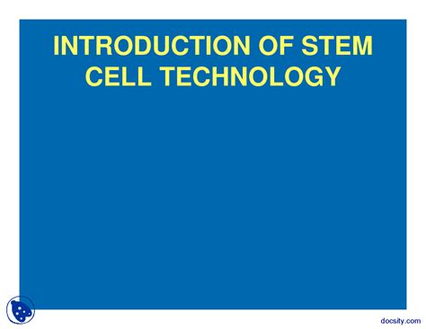 stem cell technology health lecture slides docsity