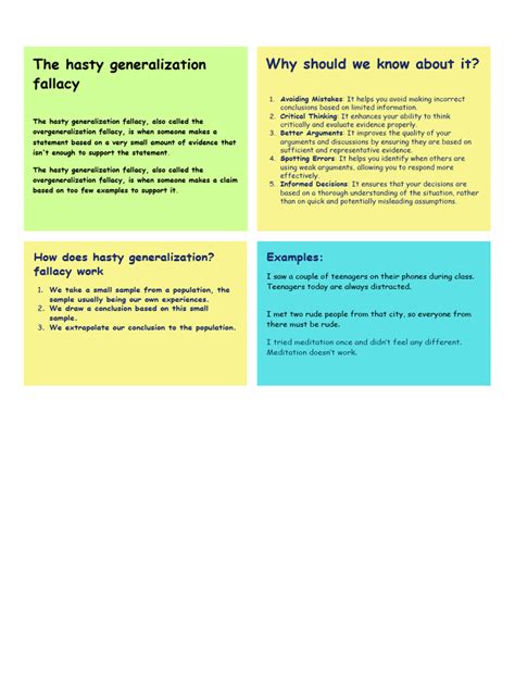 The Hasty Generalization Fallacy Pdf