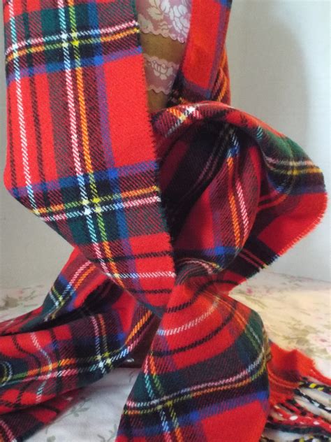 Red Plaid Cashmere Scarf Plaid Cashmere Scarf Cashmere Scarf Scarf