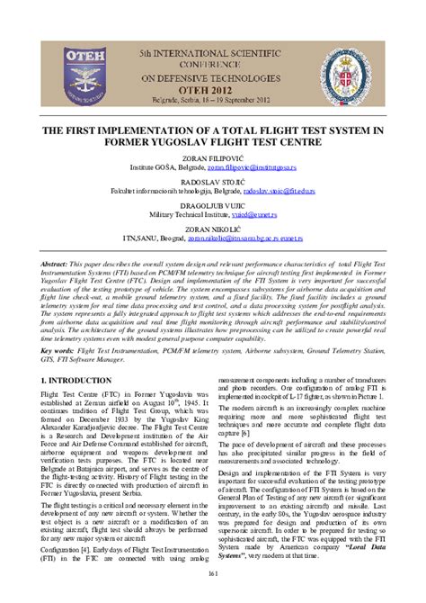 Pdf The First Implementation Of A Total Flight Test System In Former