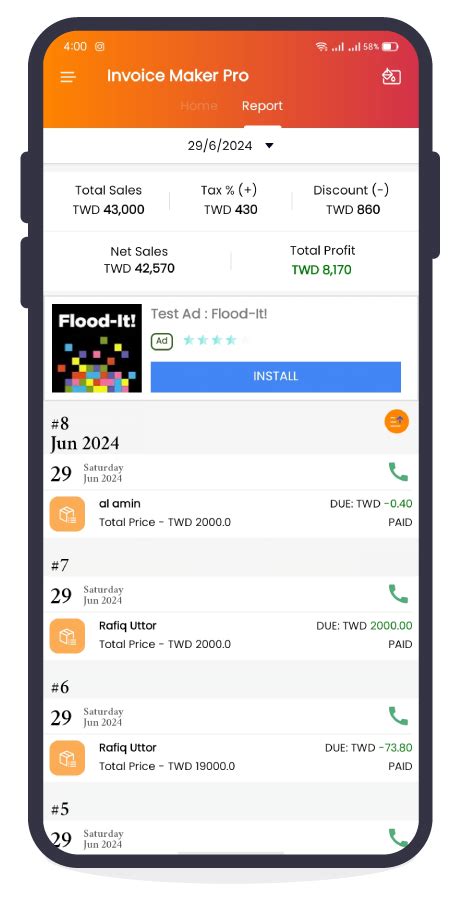 Quick Invoice Billing Manager Simple Invoice Generator By Techharvestbd