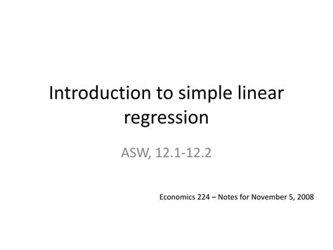 PPT Introduction To Simple Linear Regression PowerPoint Presentation ID