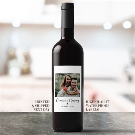 Printed Photo Wine Bottle Label Personalized Wine Label Custom