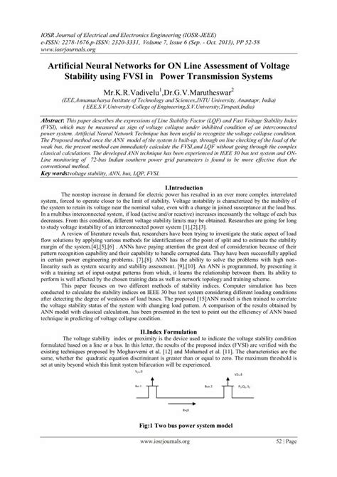 Pdf Artificial Neural Networks For On Line Assessment Of Voltage