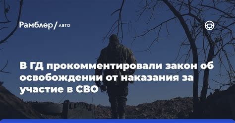 В ГД прокомментировали закон об освобождении от наказания за участие в СВО Рамблер авто