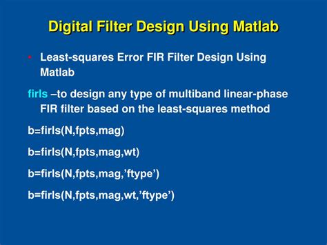 PPT CHAPTER Digital Filter Design PowerPoint Presentation Free Download ID