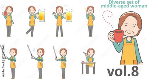 Diverse Set Of Middle Aged Woman Eps10 Vector Format Vol 8 Stock