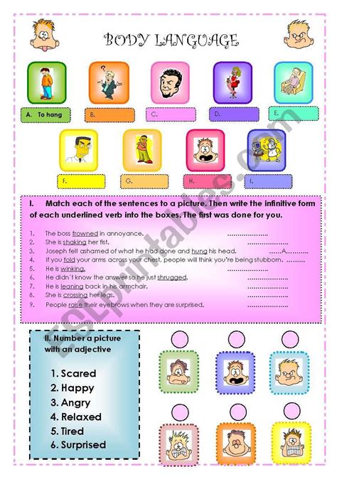 Decoding Body Language Worksheet Answers Language Worksheets