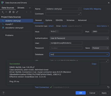 Datagrip连接ob报错， Hy000 1193 Unknown System Variable Eventscheduler