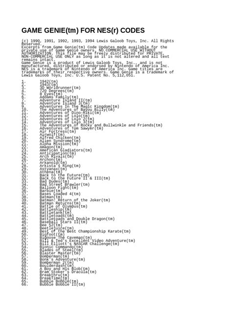 Nes Game Genie Full Pdf