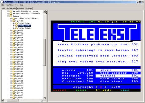 Tree View Pids Dvbinspector