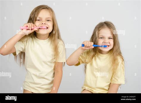 Girl Brushing Teeth Dental Hygiene Girls Brushing Teeths Dental
