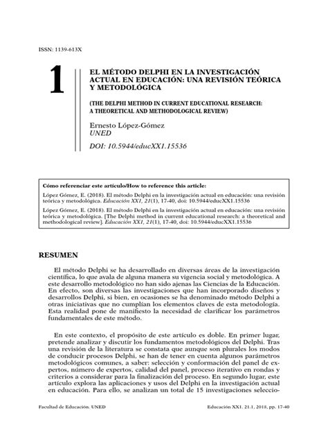 El Metodo Delphi Pdf Pdf Método Científico Estadísticas