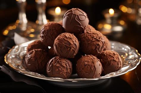 Premium Photo Creamy Reveries Irresistible Cocoa Truffle Pleasure