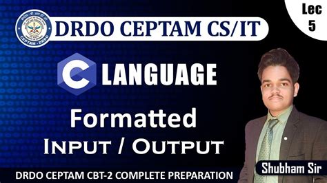L 5 Formatted Inputoutput In C Language C Language For Gate Cse Edulogy Youtube