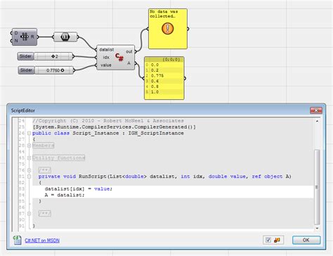 Storing Values From Within Script Component Grasshopper