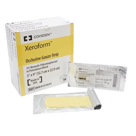 Occlusive Xeroform Petrolatum Impregnated Dressing Strip 5 X 9 Inch