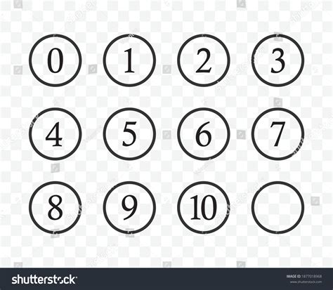Set Number Circle Flat Design Style Stock Vector Royalty Free Shutterstock