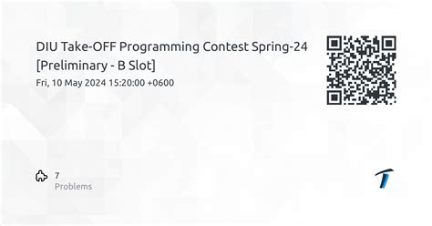 Diu Take Off Programming Contest Spring 24 [preliminary B Slot] Toph