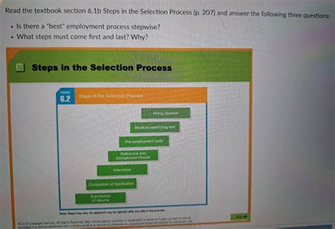 Solved Read The Textbook Section 61b Steps In The Selection