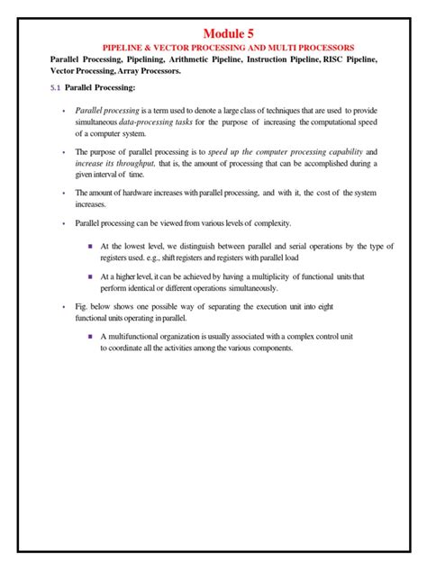Co Module 5 Notes Pdf Central Processing Unit Parallel Computing