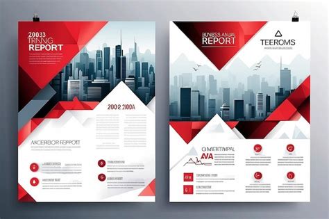 Premium Photo Red Triangle Business Annual Report Brochure Flyer