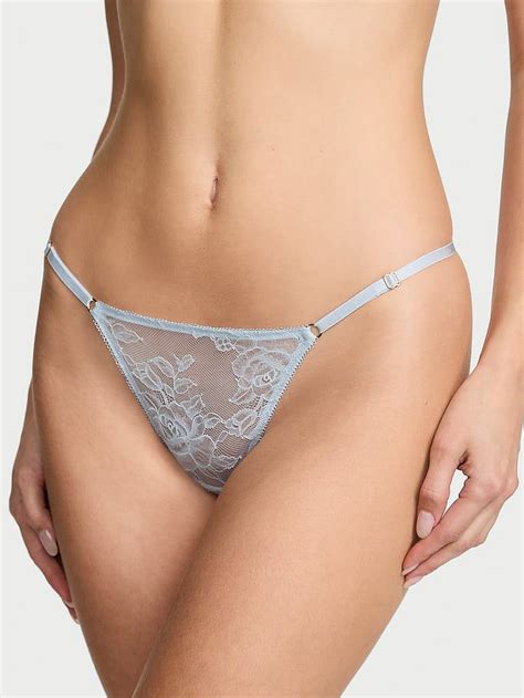 תחתוני V String תחרה פרחונית Victorias Secret