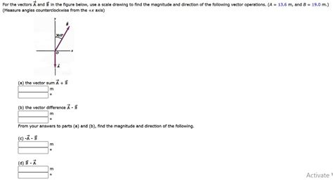 For The Vectors A⃗ And B⃗ In The Figure Below Use A Scale Drawing To Find The Magnitude And