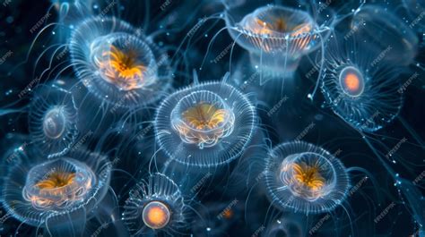 Premium Photo A Microscopic View Of A Group Of Dinoflagellates A Type