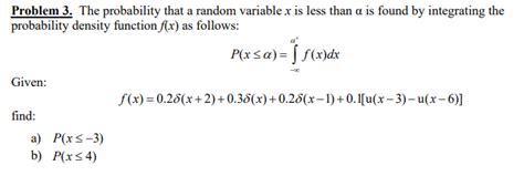 Solved Problem The Probability That A Random Variable X Chegg