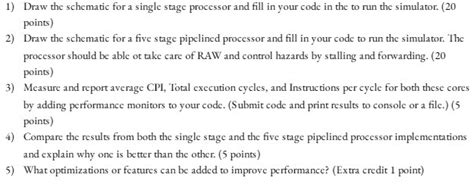 1 Draw The Schematic For A Single Stage Processor And Fill In Your