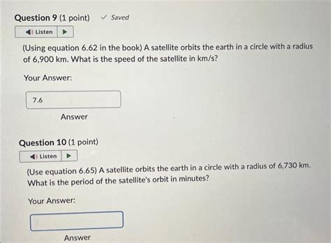 solved using equation 6 62 in the book a satellite orbits