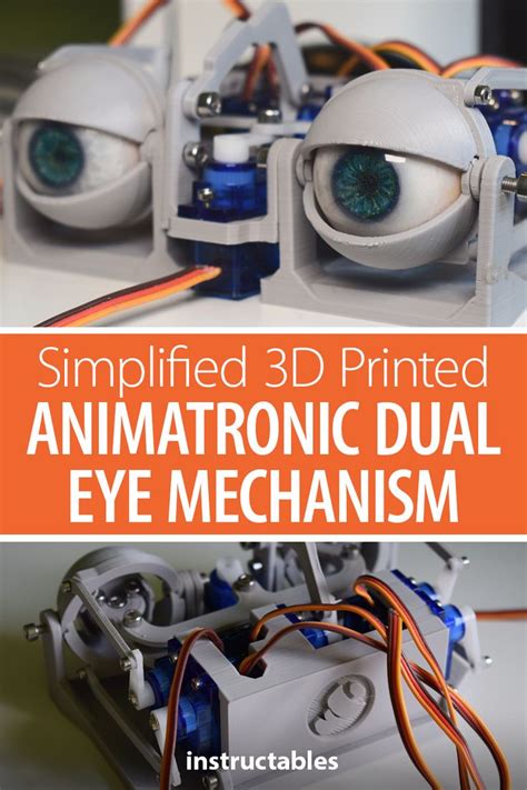 Simplified D Printed Animatronic Dual Eye Mechanism In D Printing Arduino Projects Prints