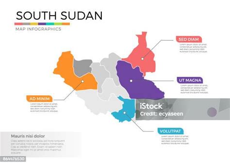 south sudan map infographics vector template of country with regions