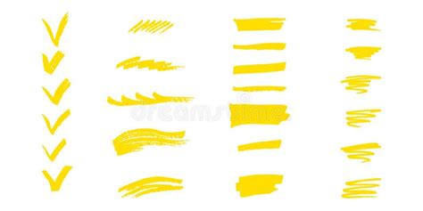 brushes and elements for notes highlighting text stock vector