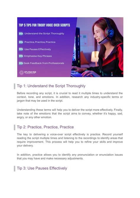 PPT - Top 5 Tips for Tricky Voice Over Scripts PowerPoint Presentation ...