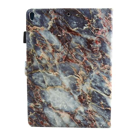 Ipad Pro 105 인치 갈색 대리석 패턴 수평 플립 가죽 보호 케이스 홀더 및 카드 슬롯 및 지갑 및 펜 슬롯 및 수면 깨우기