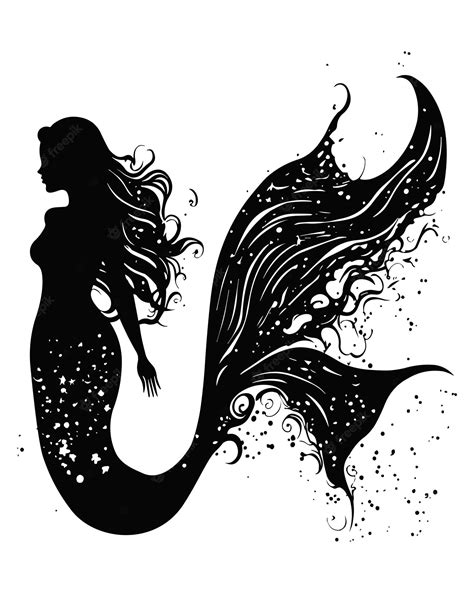 Premium Vector Abstract Mermaid Silhouette
