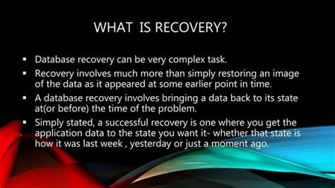 Backup And Recovery In Dbms Pptx Databases Computer Software And