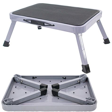 Metal Step Stool Portable Folding Foot Stool Non Slip