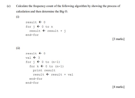 Solved C Calculate The Frequency Count Of The Following Chegg