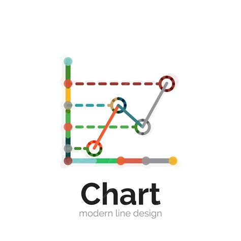 Premium Vector Thin Line Chart Logo Design Graph Icon Modern Colorful