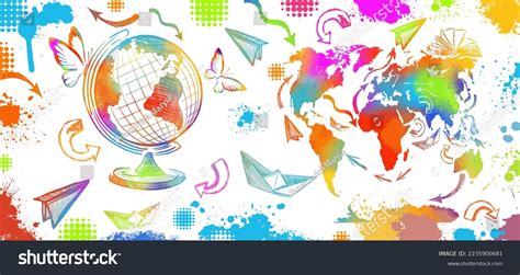 Background Color Map Globe Vector Illustration Stock Vector Royalty