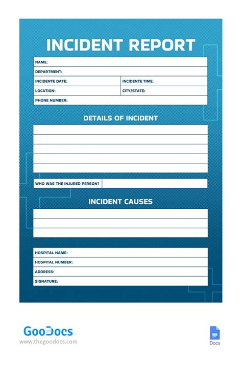 Free Simple Professional Incident Report Template In Google Docs