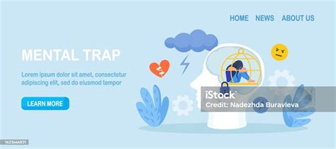 닫힌 새장으로 정신적 함정이 있는 머리 실루엣 새장에 갇힌 것 같은 심리적 사고방식 문제 안락 지대에 갇혀 있습니다 개인 성장