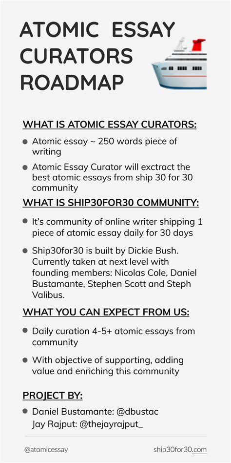 Atomic Essays Curators 🚢 Atomicessay Twitter