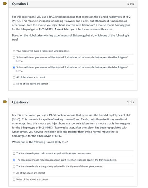 Solved For This Experiment You Use A Rag Knockout Mouse